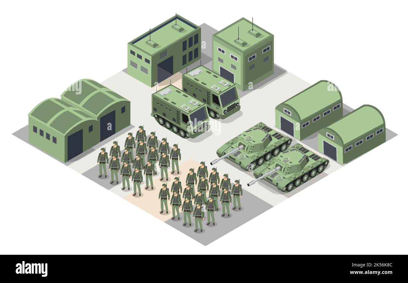 Set of army armed troop isometric armed military 3D illustration Stock Vector Image & Art - Alamy