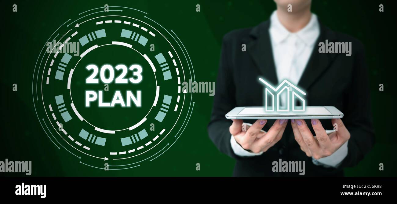 Conceptual display 2023 Plan, Business concept setting up your goals ...