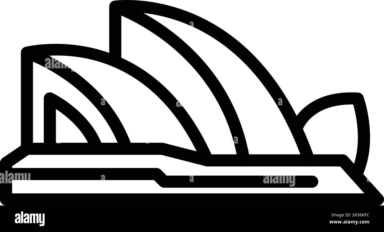 Sydney opera house icon outline vector. Australia city. World landmark ...