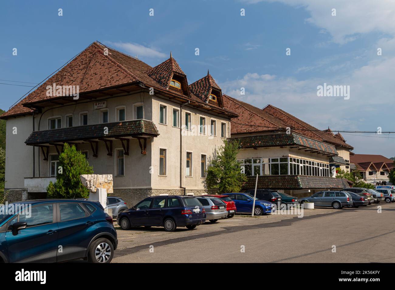 Baile Sacelu, Gorj County, Romania – July 24, 2022: The headquarters of ...