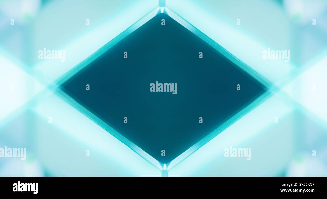 neon light frame glowing background for logo cyan Stock Photo - Alamy