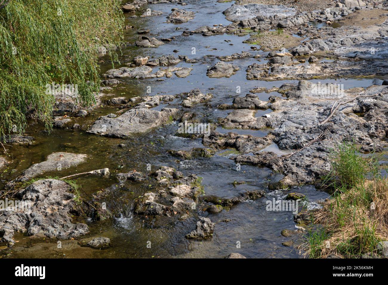 Baile Sacelu, Gorj County, Romania – July 24, 2022: The bed of the ...