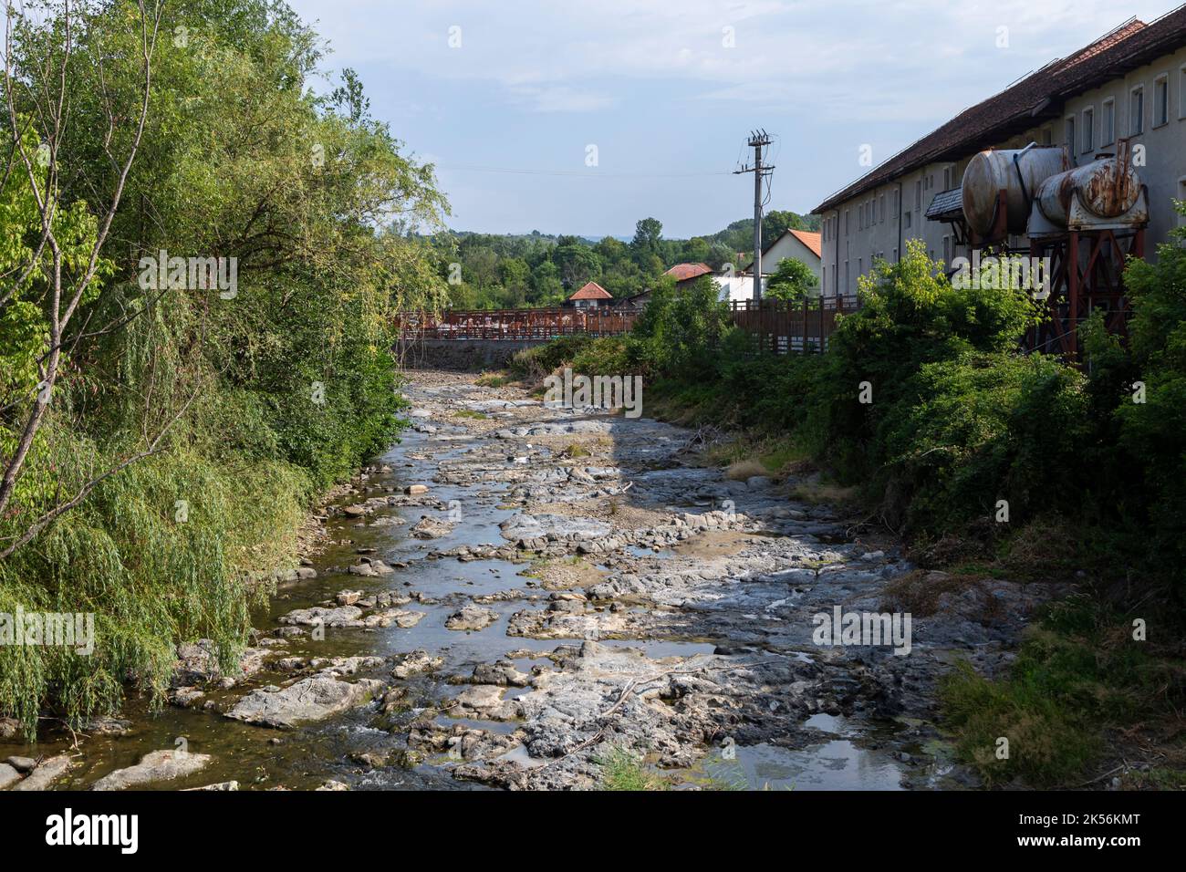 Baile Sacelu, Gorj County, Romania – July 24, 2022: The bed of the ...