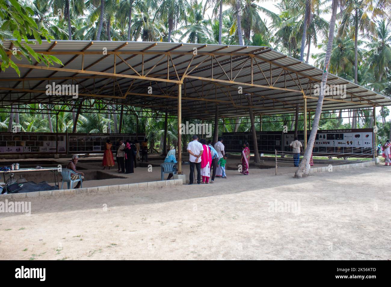 Keezhadi, Tamil Nadu, India - October 02 2022: People watching the ...