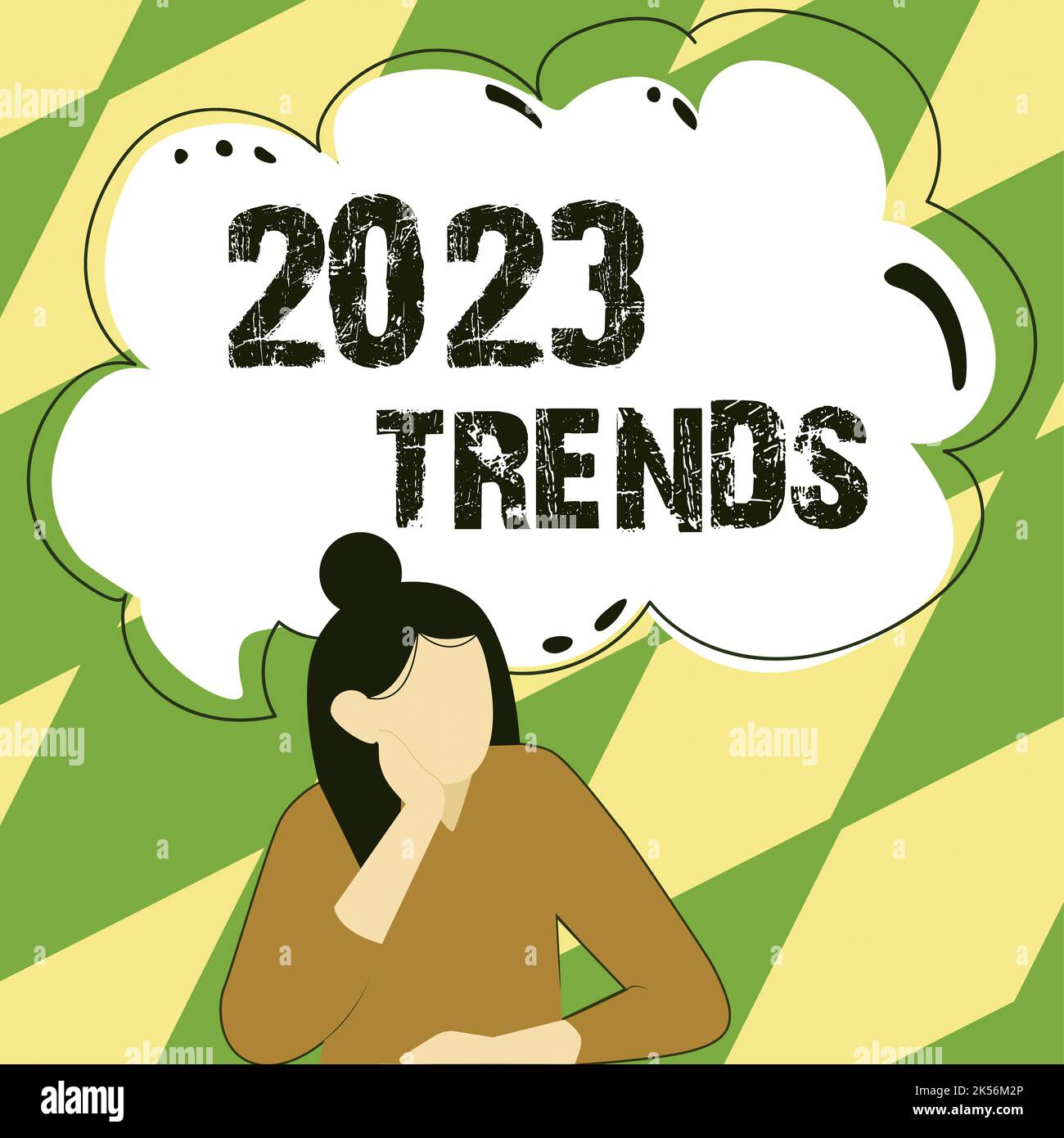 Hand writing sign 2023 Trends, Business idea things that is famous for ...