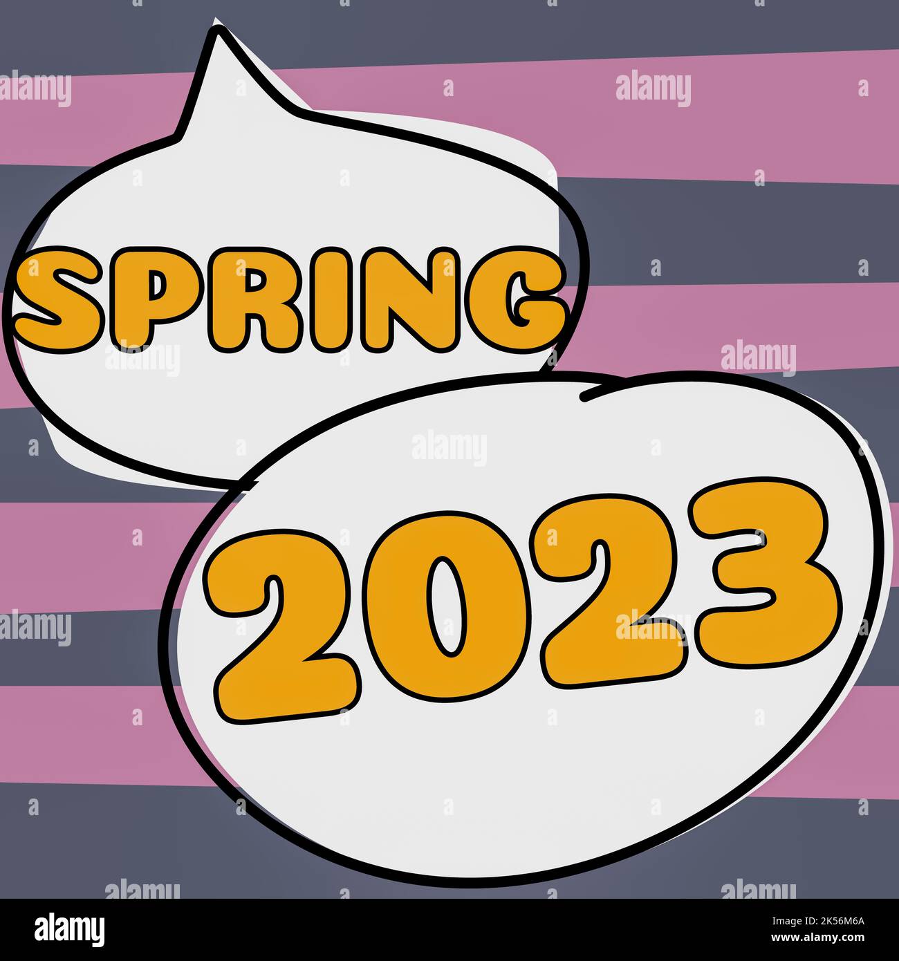 Text caption presenting Spring 2023, Concept meaning time of year where ...