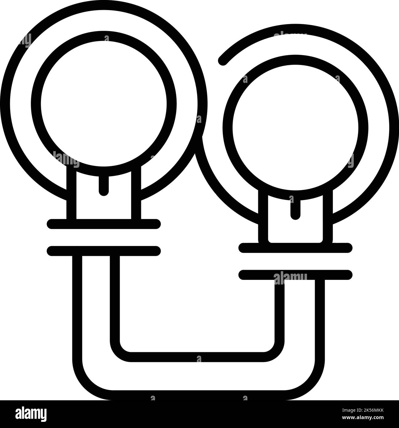 Handcuff capture icon outline vector. Hand jail. Criminal release Stock ...