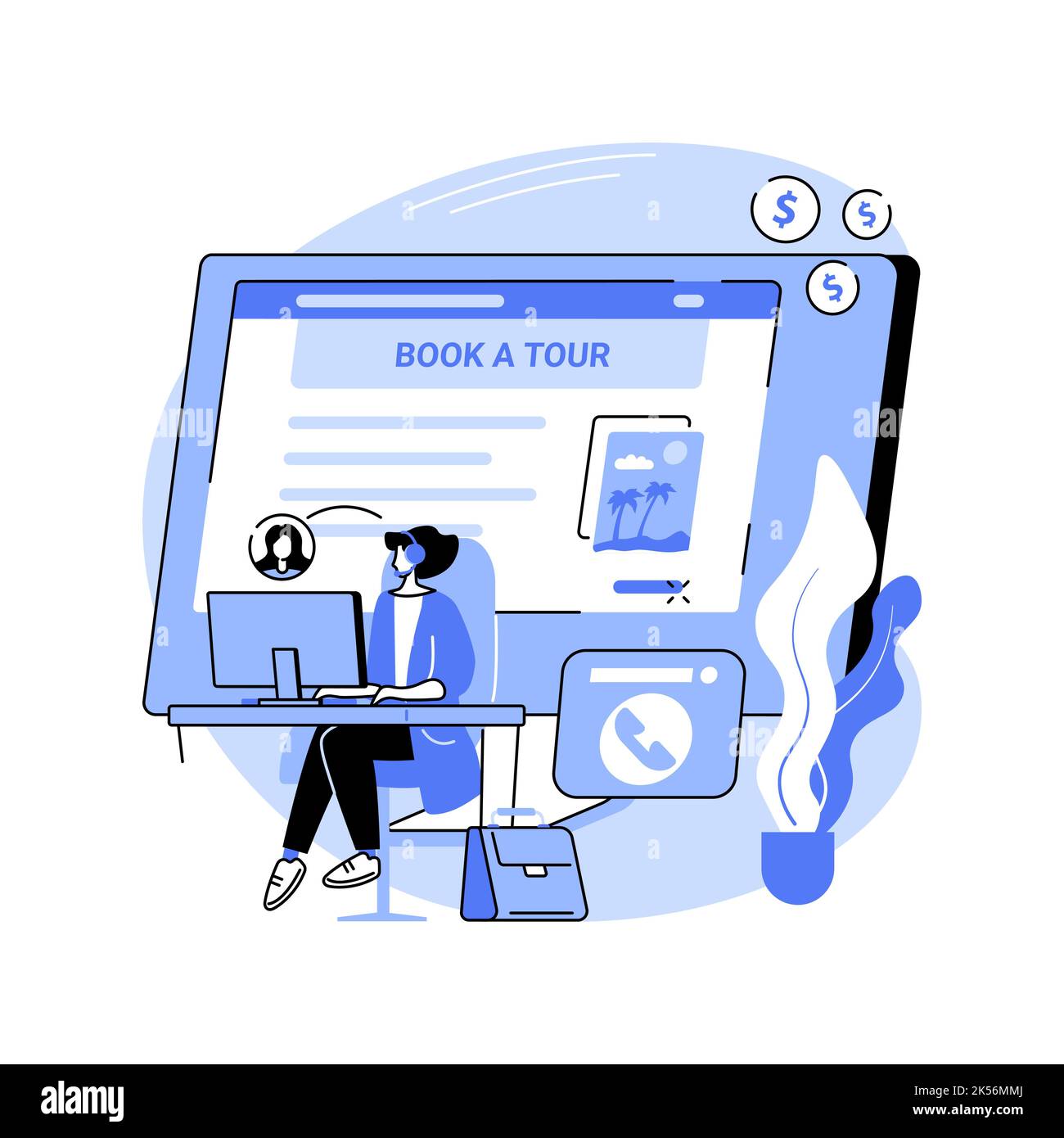 Make bookings isolated cartoon vector illustrations Stock Vector Image ...