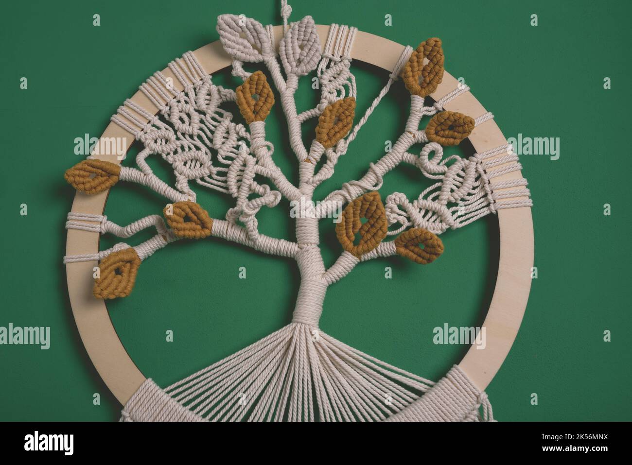 Tree of Life macrame handmade circle shape wall decoration mustard ...
