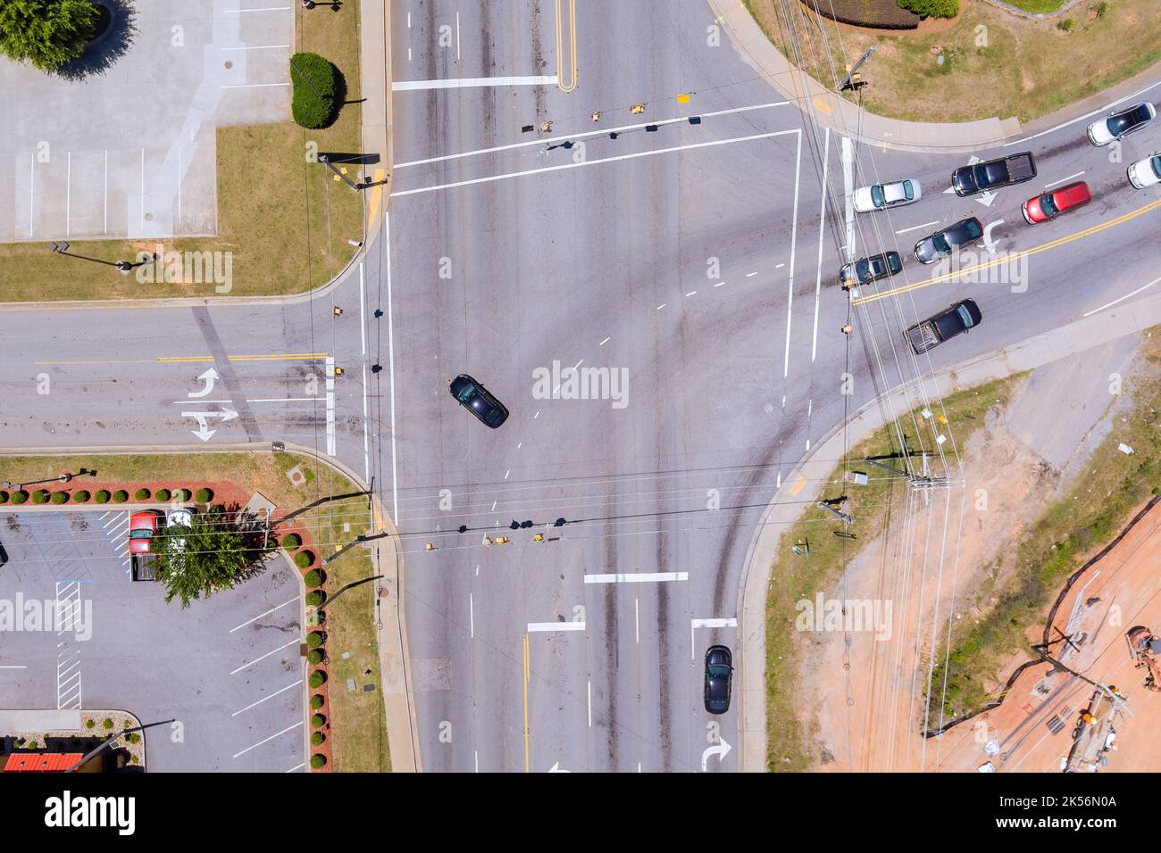 Traffic intersections are places where cars cross over each other Stock ...
