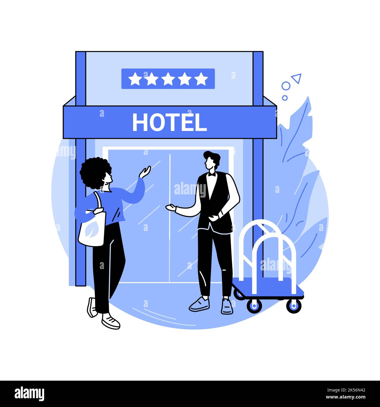 Doorman service isolated cartoon vector illustrations Stock Vector ...