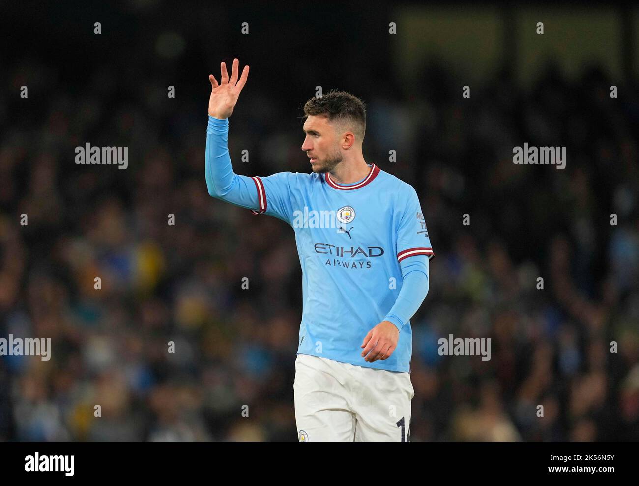 Manchester Stadium, Manchester, UK. 5th Oct, 2022. Aymeric Laporte ...