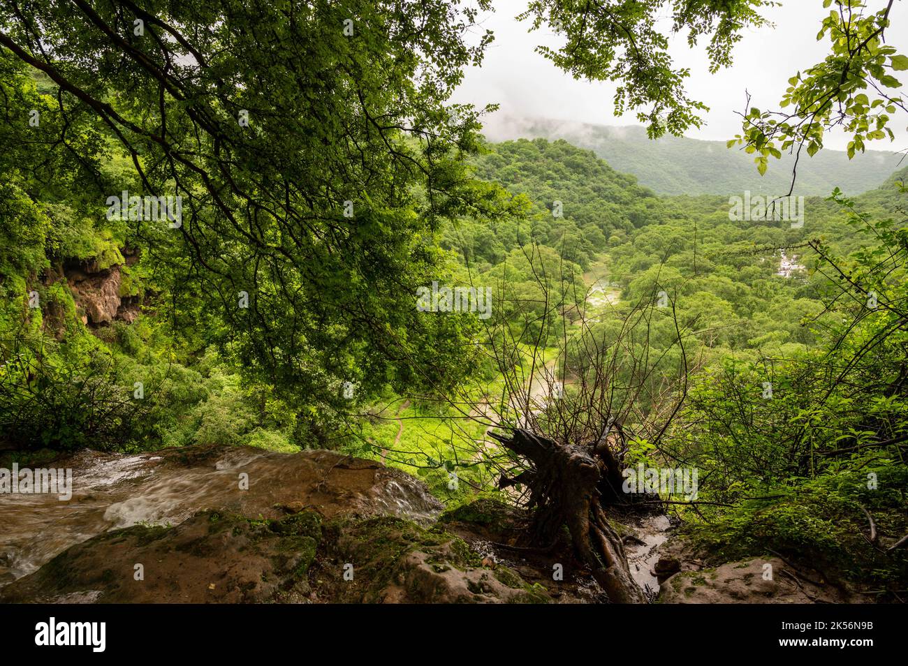 Ayn Aythum during the autumn rainy season or khareef. waterfall and ...