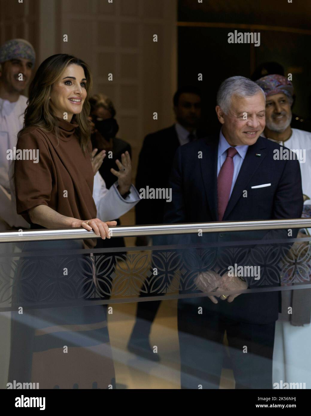 Muscat, Oman. 05th Oct, 2022. TM King Abdullah II and Queen Rania, and ...
