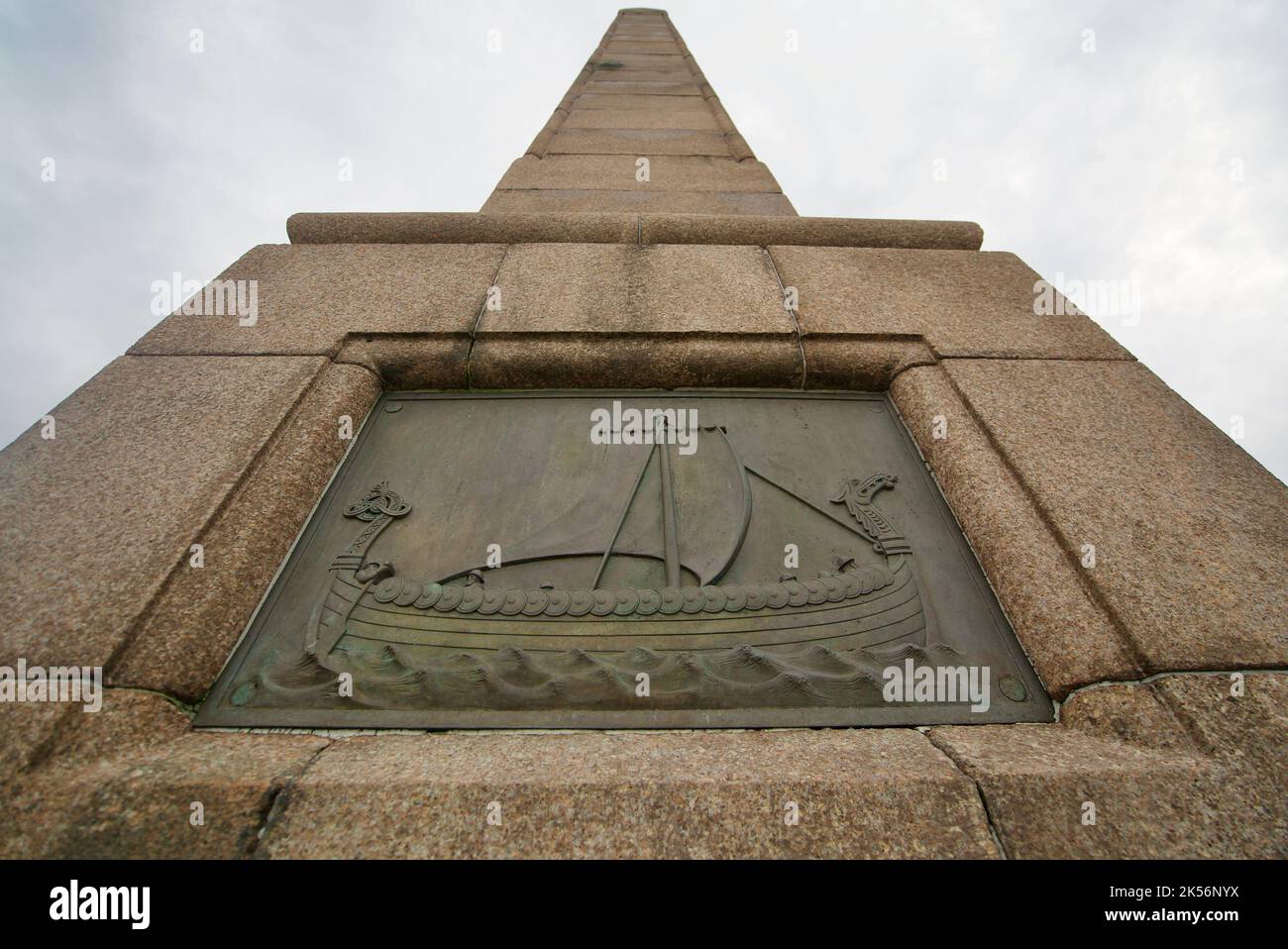 Bronze relief, bronze plaque of a Viking ship, Haugesund Monument ...