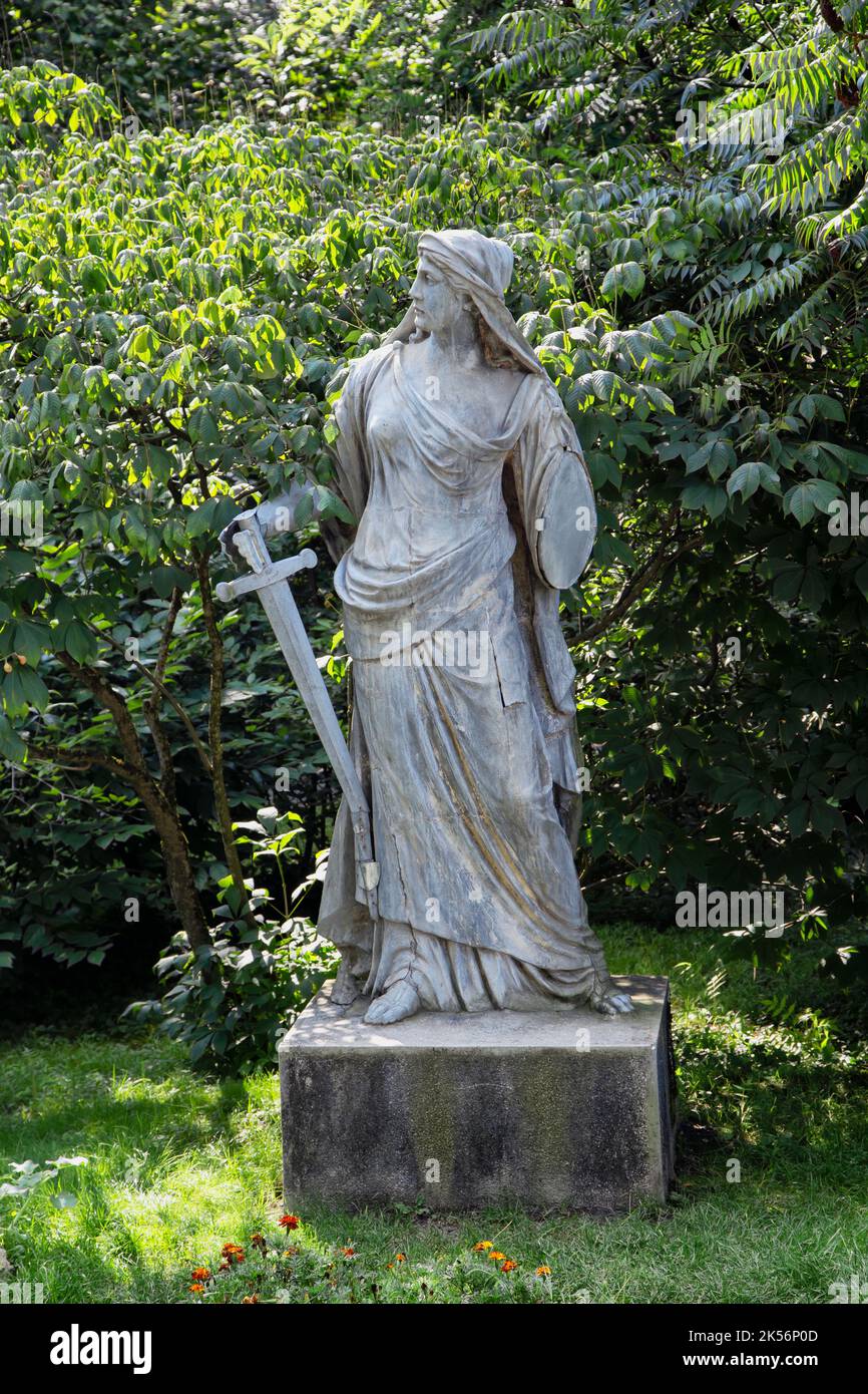 Statue in the botanical garden, major tourist attraction, on August 21 ...