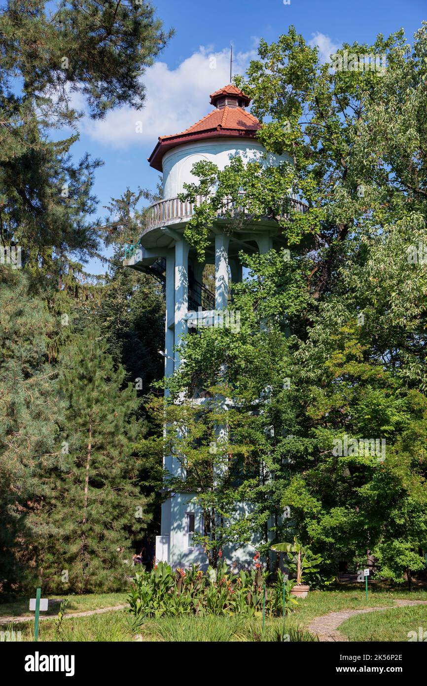 Old water tower in the botanical garden, major tourist attraction, on ...