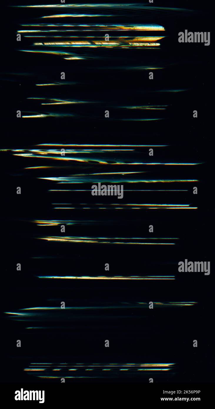 glitch overlay digital noise color lines on black Stock Photo - Alamy