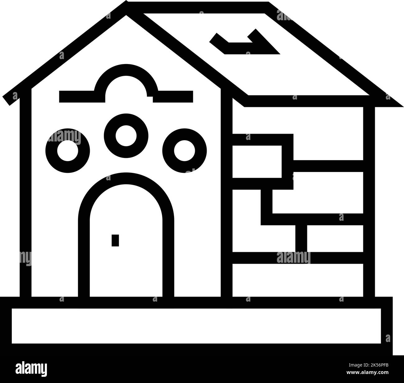 Country villa icon outline vector. Home building. Real estate Stock ...