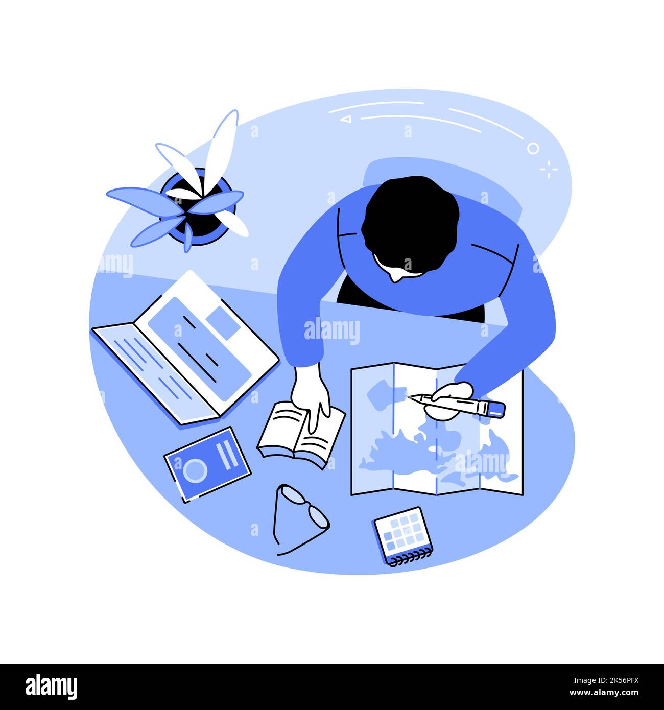 Create itinerary isolated cartoon vector illustrations Stock Vector ...