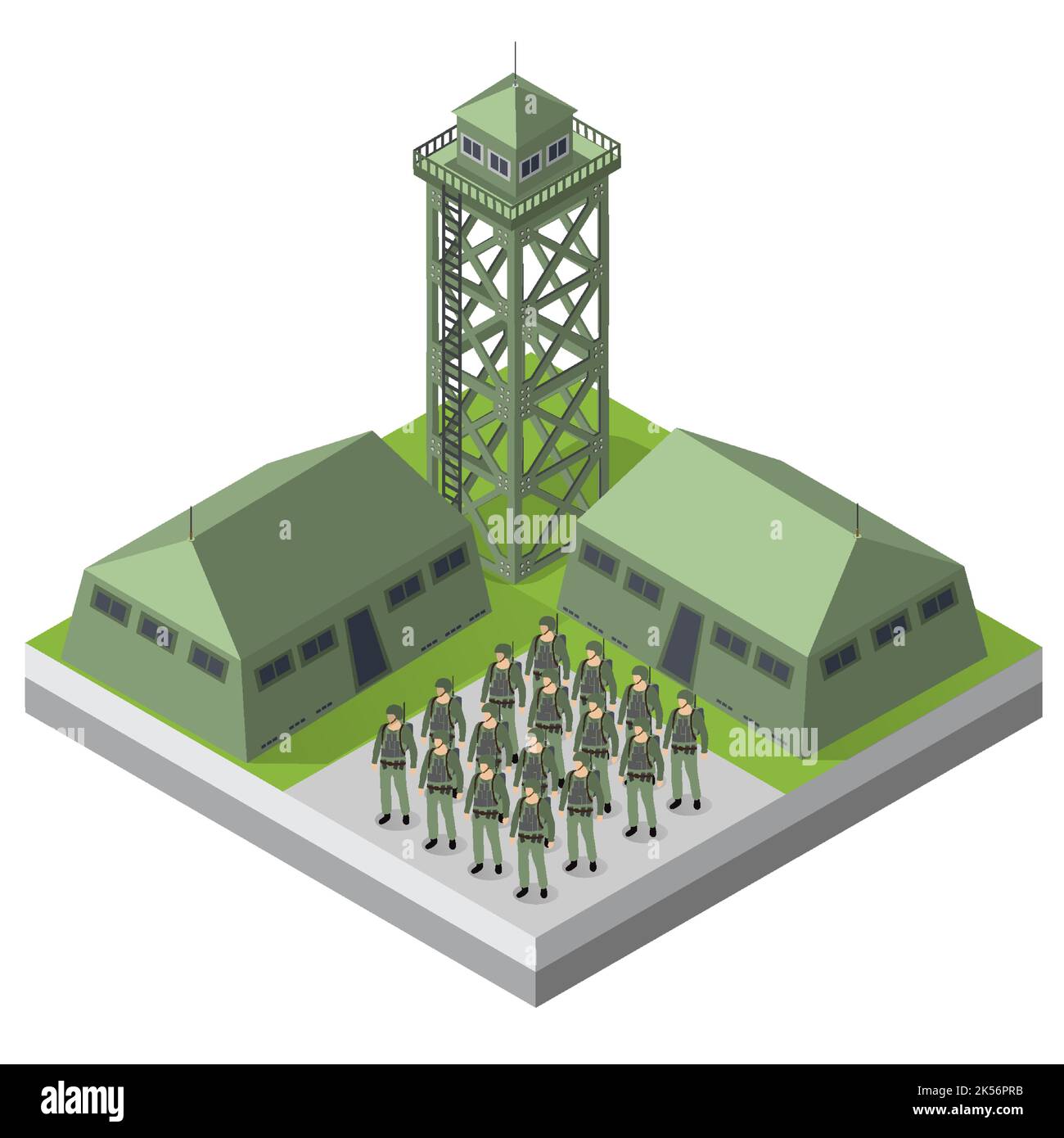 Set of army armed soldiers troop isometric armed military 3D ...