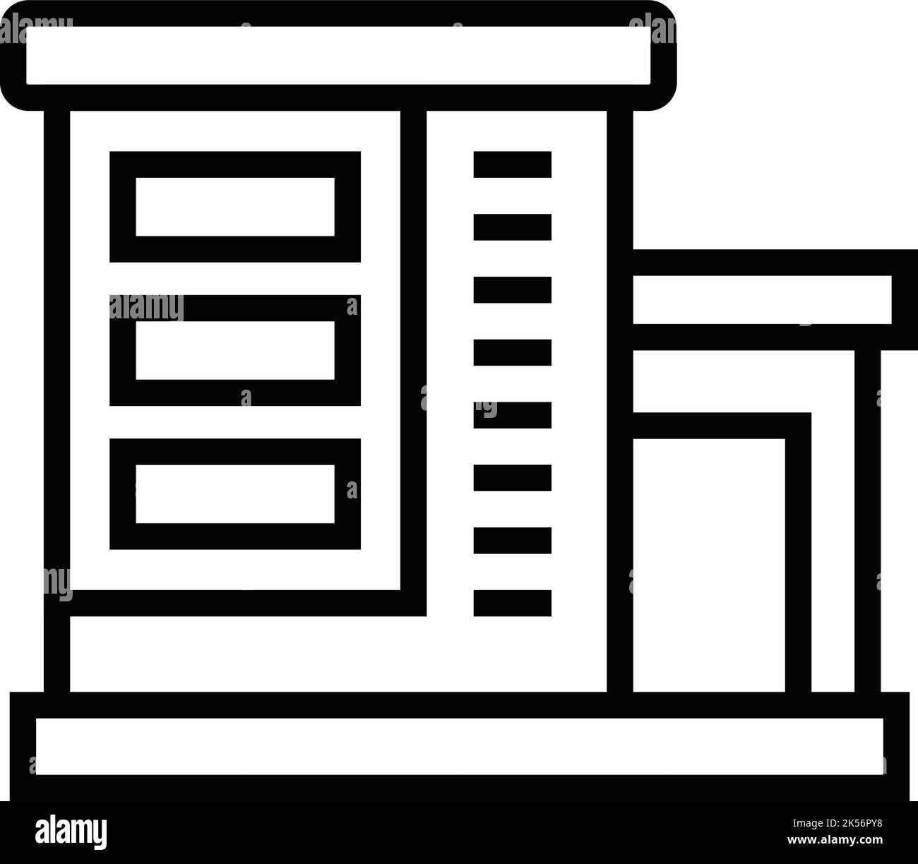 Modern villa icon outline vector. Cottage building. Real estate Stock ...