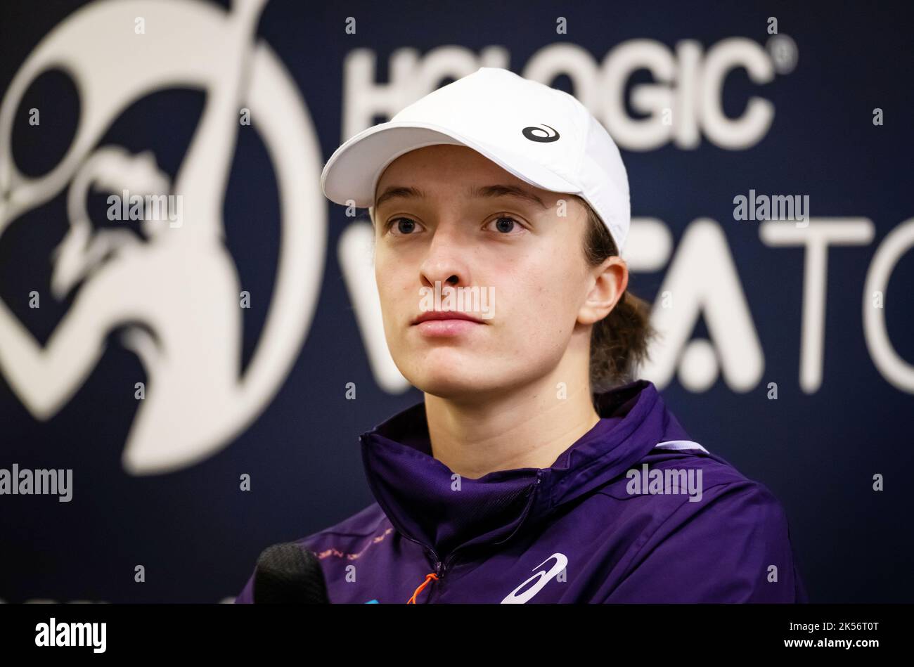 Ostrava, Czech Republic - October 5, 2022, Iga Swiatek of Poland talks ...