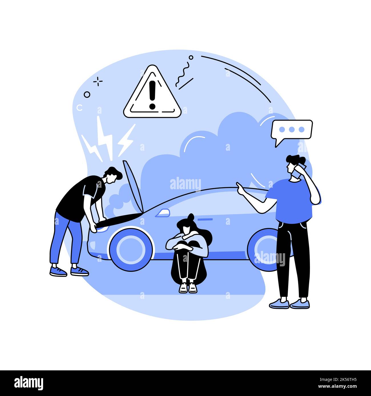 Car problem isolated cartoon vector illustrations Stock Vector Image ...