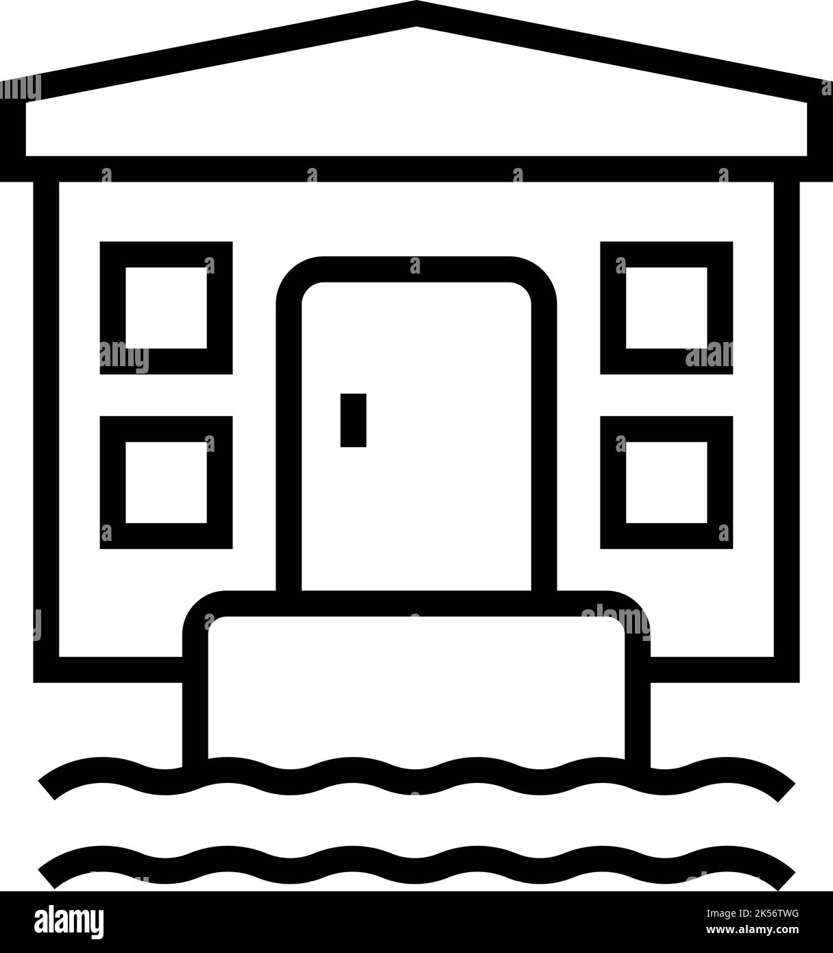 Beach villa icon outline vector. Luxury cottage. Modern home Stock ...