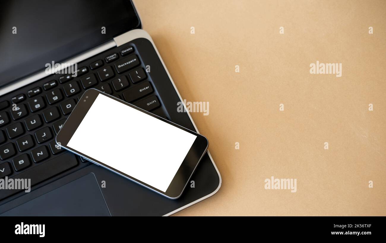 digital mockup distance work online technology Stock Photo - Alamy