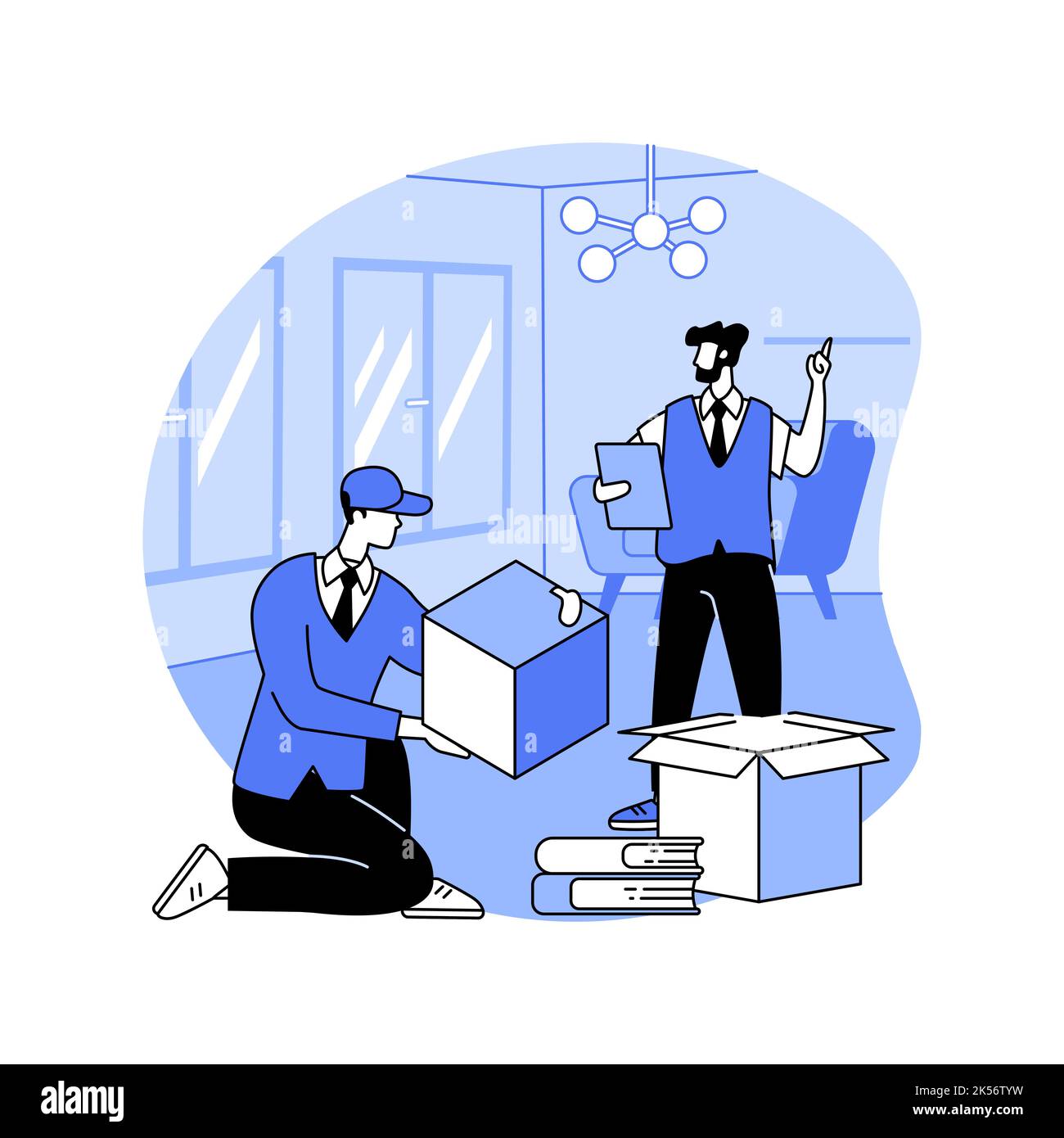Unpacking belongings isolated cartoon vector illustrations Stock Vector ...
