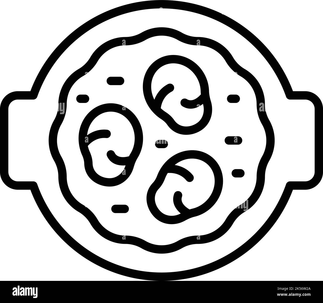 Paella food icon outline vector. Spanish seafood. Cooking fish Stock ...