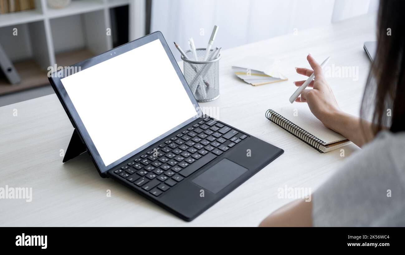 distance education computer mockup online Stock Photo - Alamy