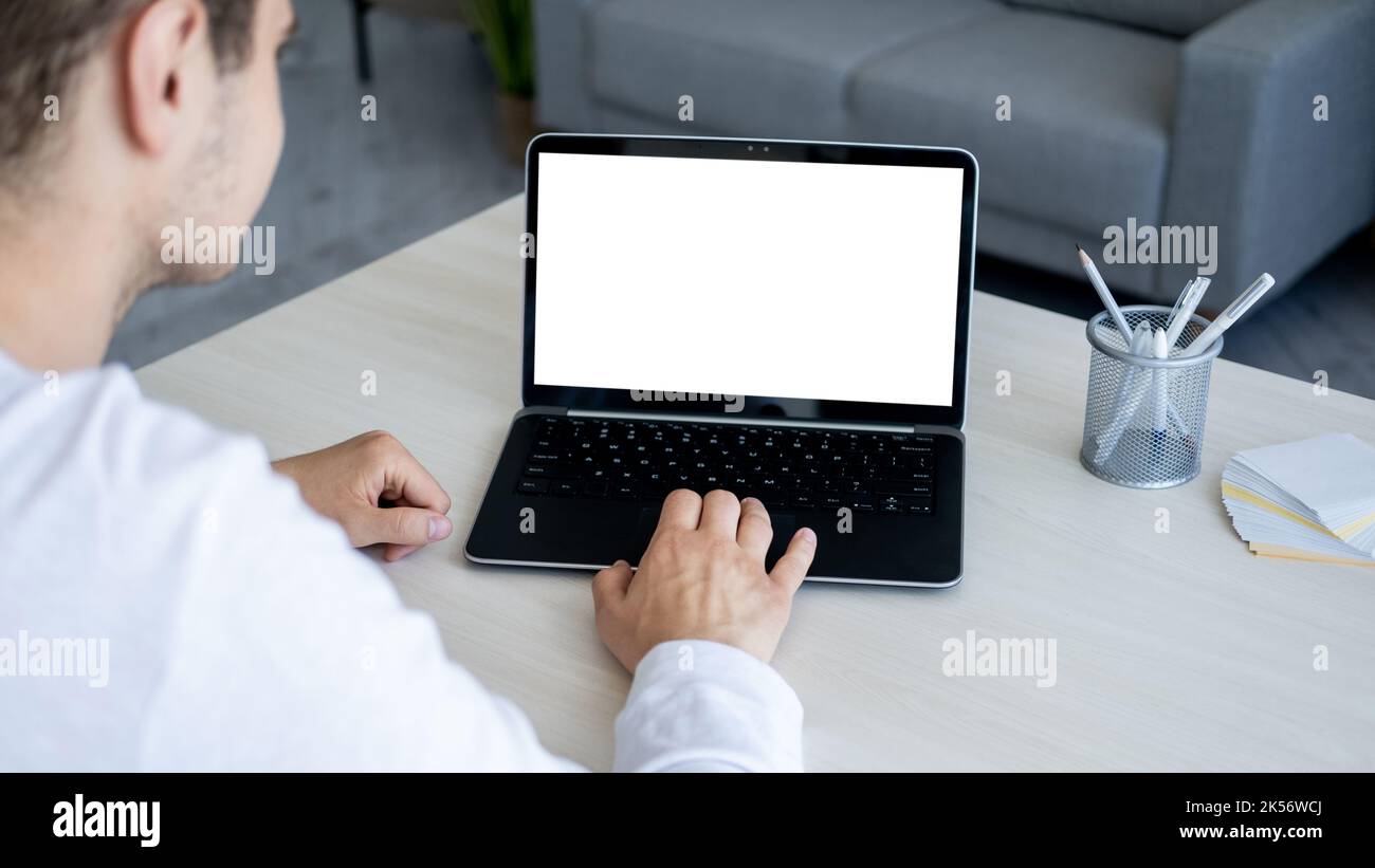 online conference distance work computer mockup Stock Photo - Alamy