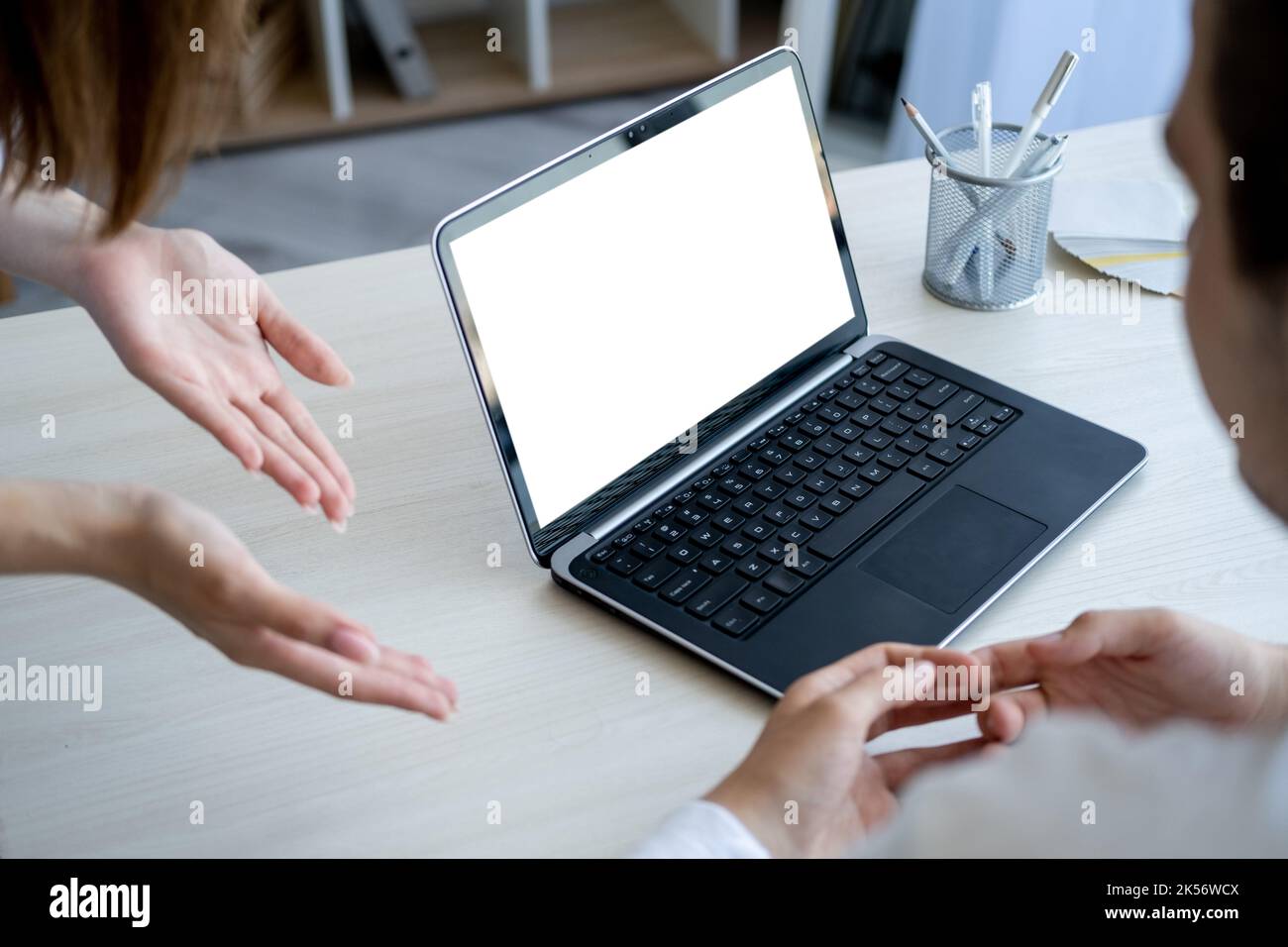 business discussion distance work computer mockup Stock Photo - Alamy