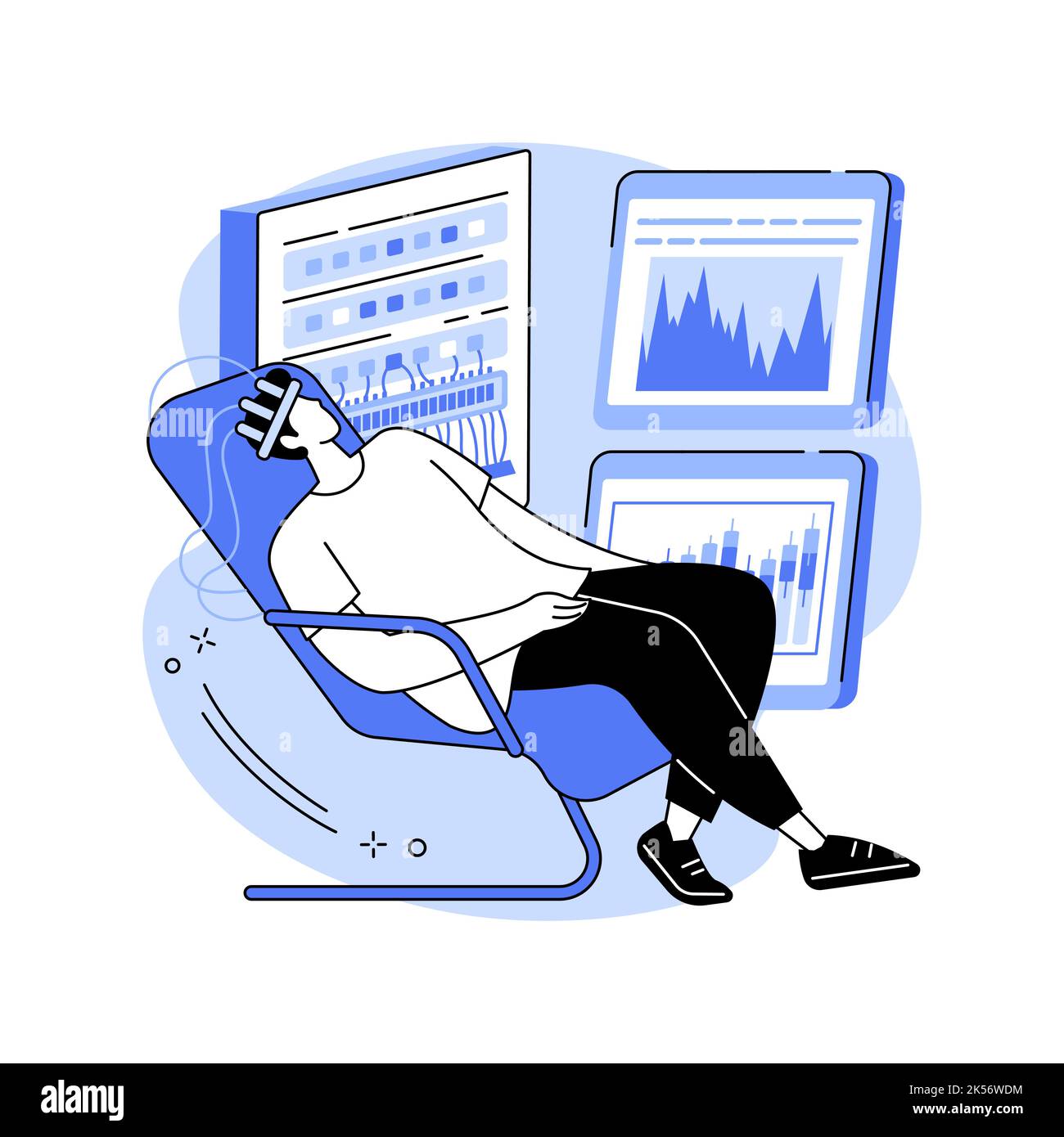 Brain-computer interface isolated cartoon vector illustrations Stock ...