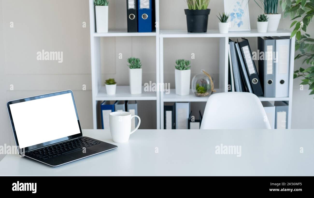 office work computer mockup online technology Stock Photo - Alamy