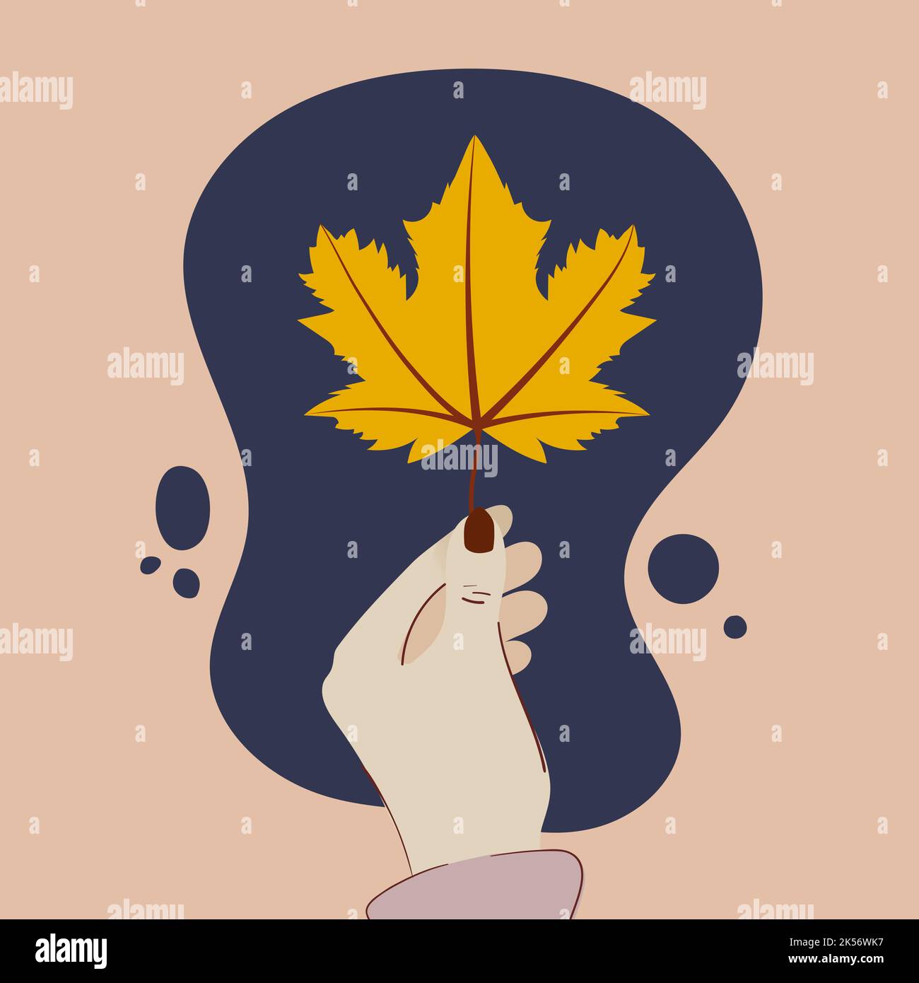 Human hand holding a maple leaf Stock Vector Images - Alamy