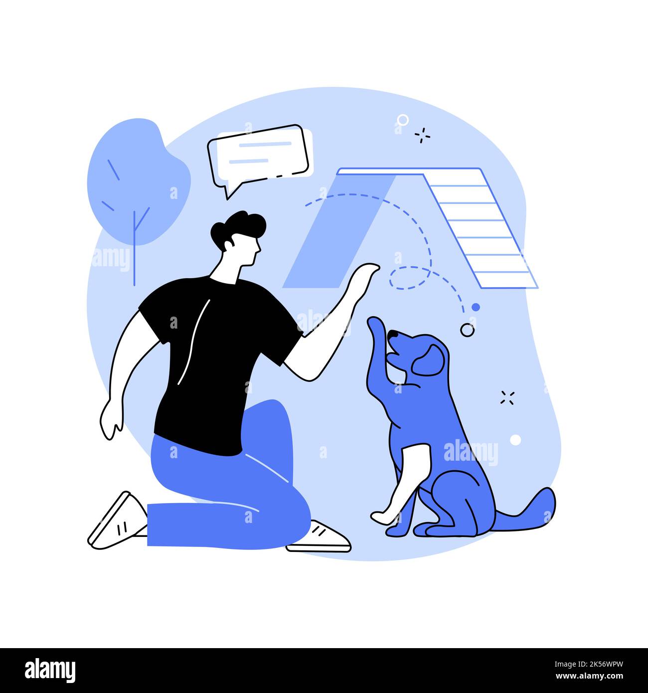 Training your dog isolated cartoon vector illustrations Stock Vector ...