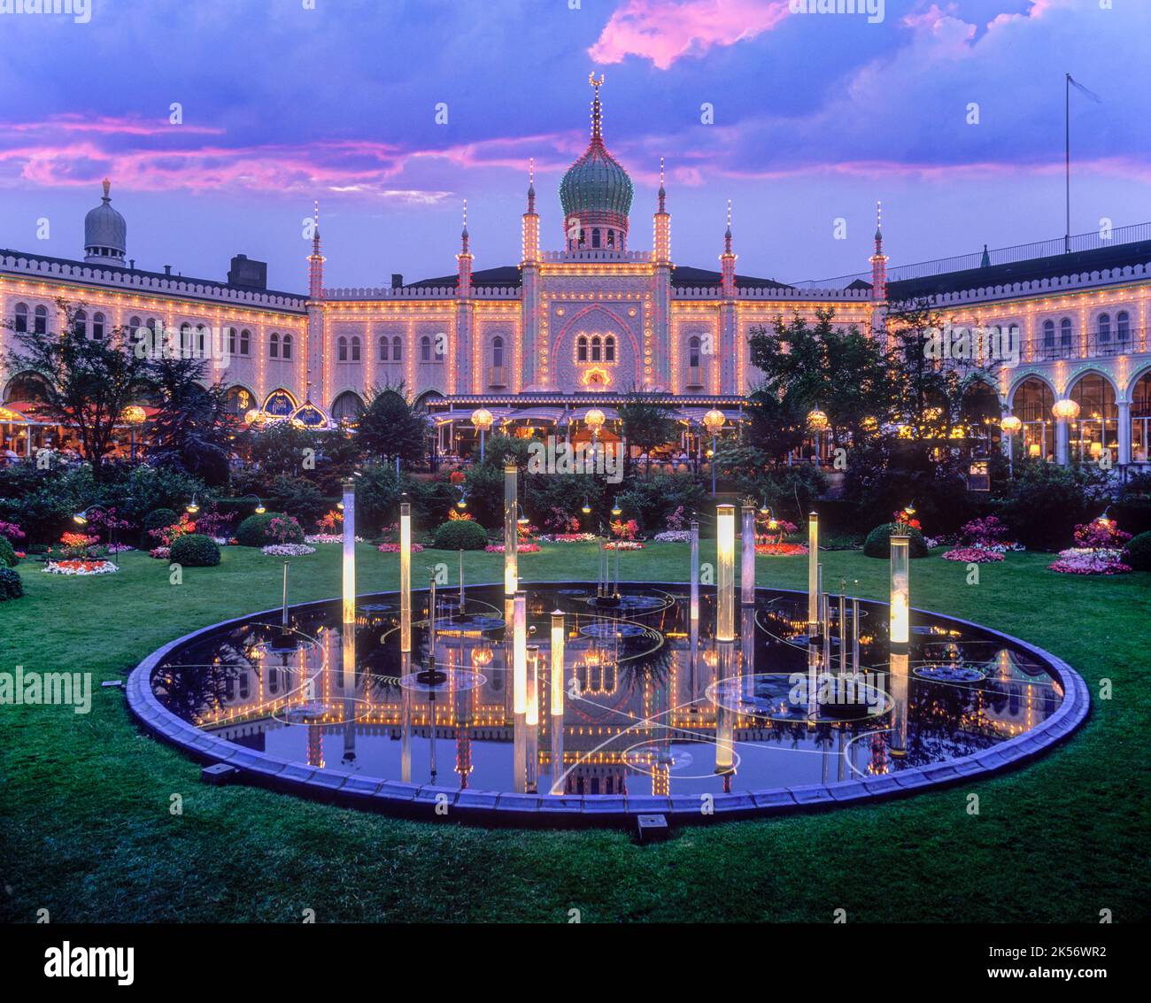 FOUNTAIN NIMB RESTAURANT PAVILION TIVOLI GARDENS COPENHAGEN DENMARK ...