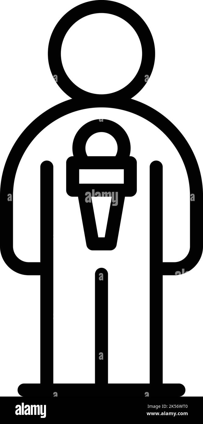 Camera reporter interview icon outline vector. Media studio. Press ...