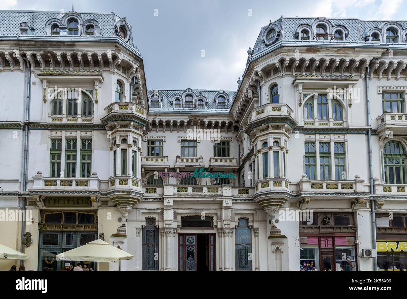 Craiova, Dolj County, Romania – May 14, 2022: ”Minerva” restaurant in the old center of Craiova ...
