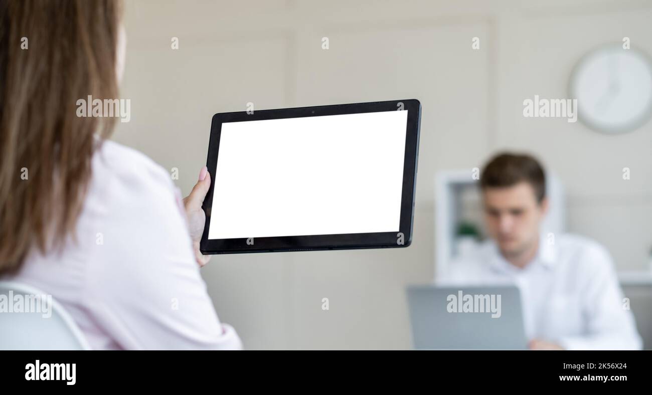 digital technology office work computer mockup Stock Photo - Alamy