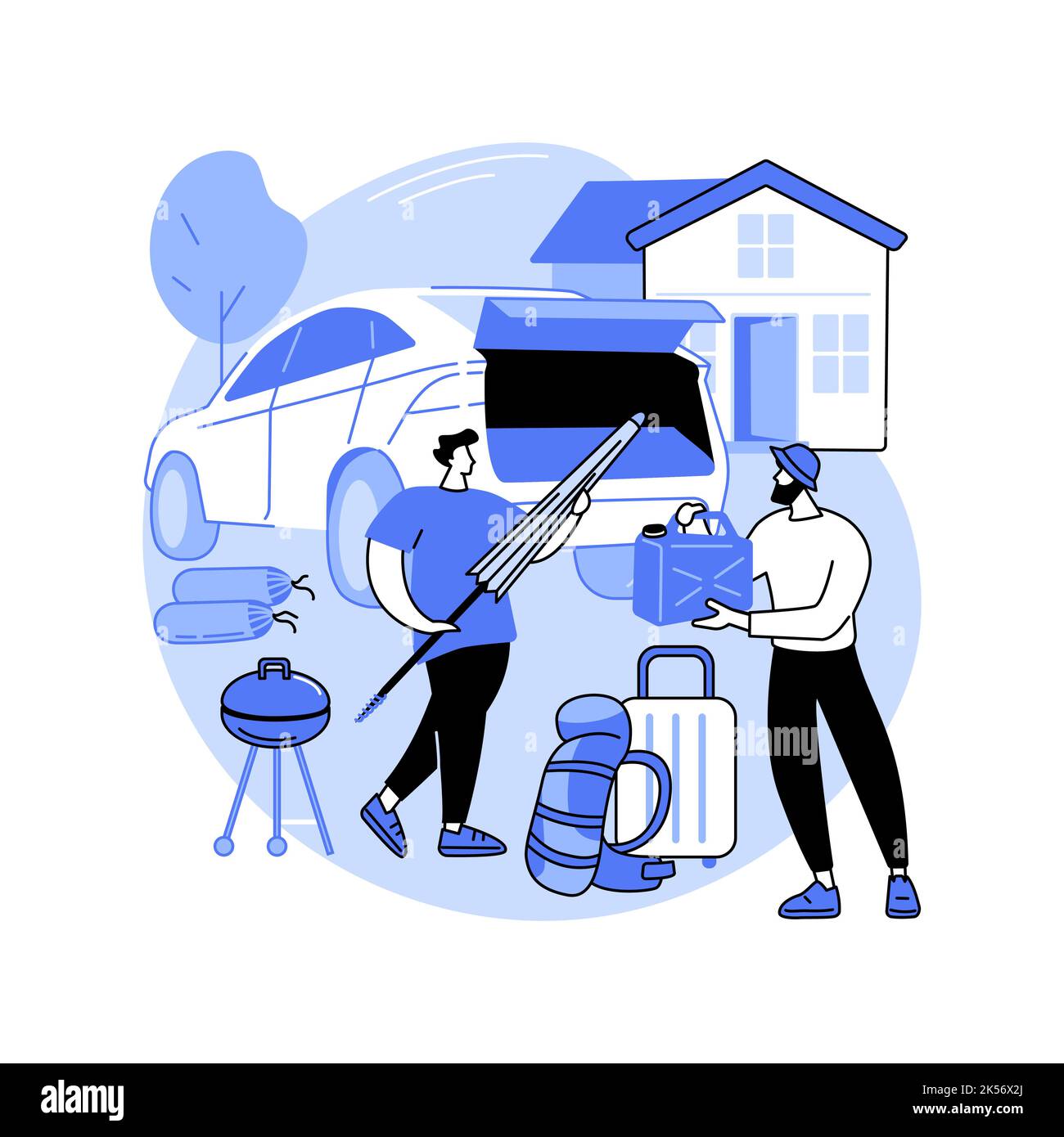 Packing for the trip isolated cartoon vector illustrations Stock Vector ...