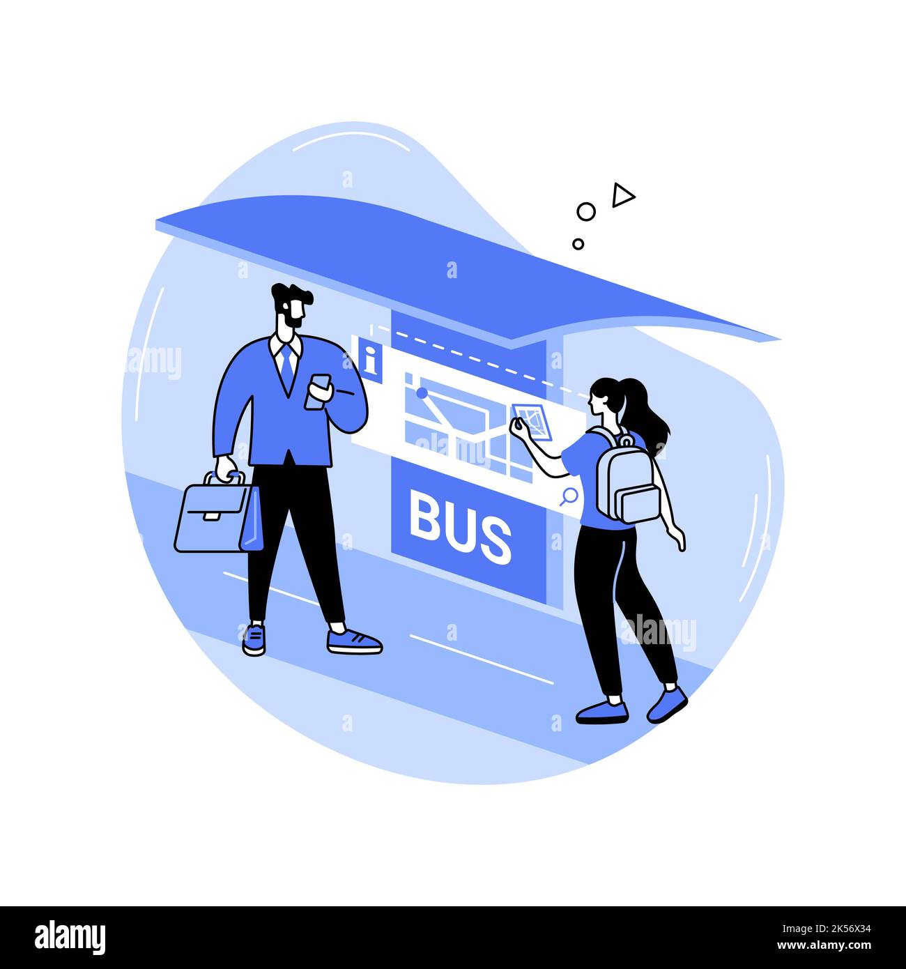 Smart bus stop isolated cartoon vector illustrations Stock Vector Image ...