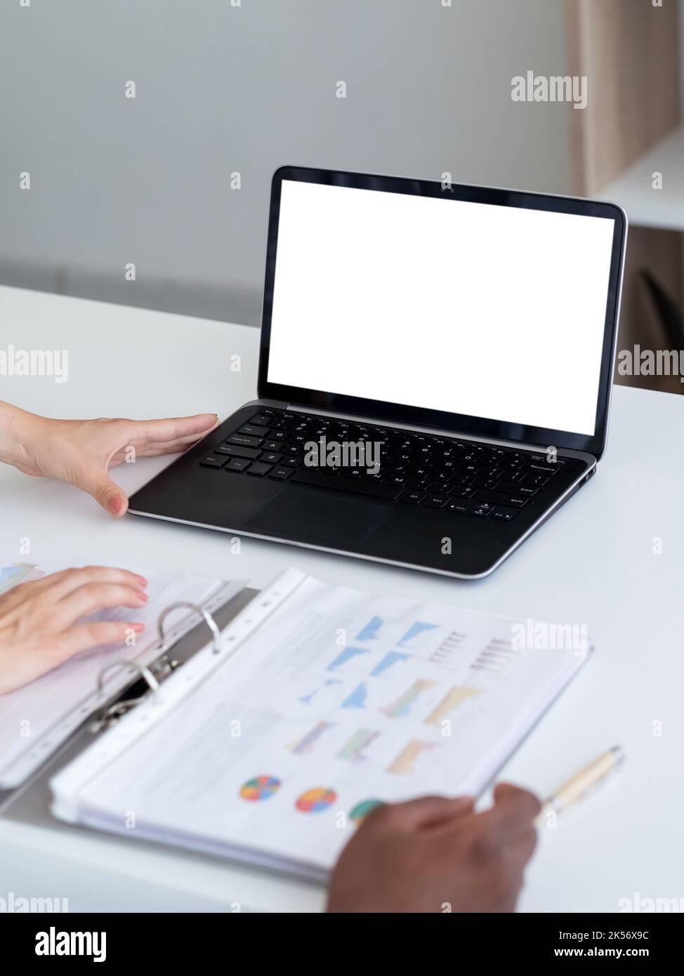 business work office colleagues computer mockup Stock Photo - Alamy
