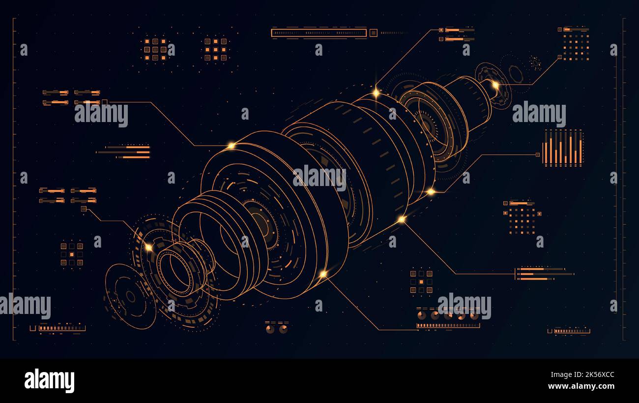 3D HUD Machine detail Stock Vector Image & Art - Alamy