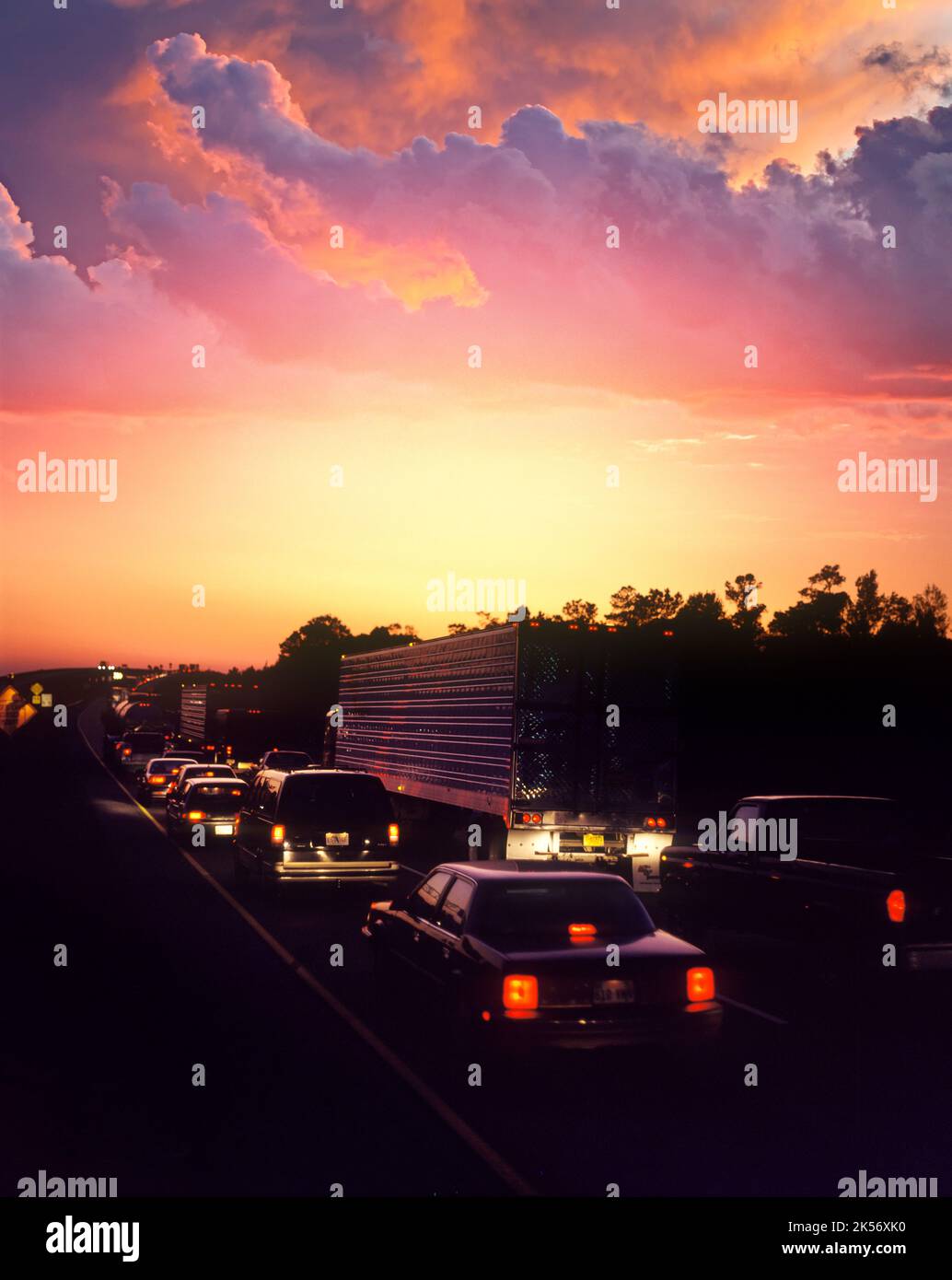 1992 HISTORICAL TRAFFIC CONGESTION INTERSTATE 95 HIGHWAY FLORIDA USA ...