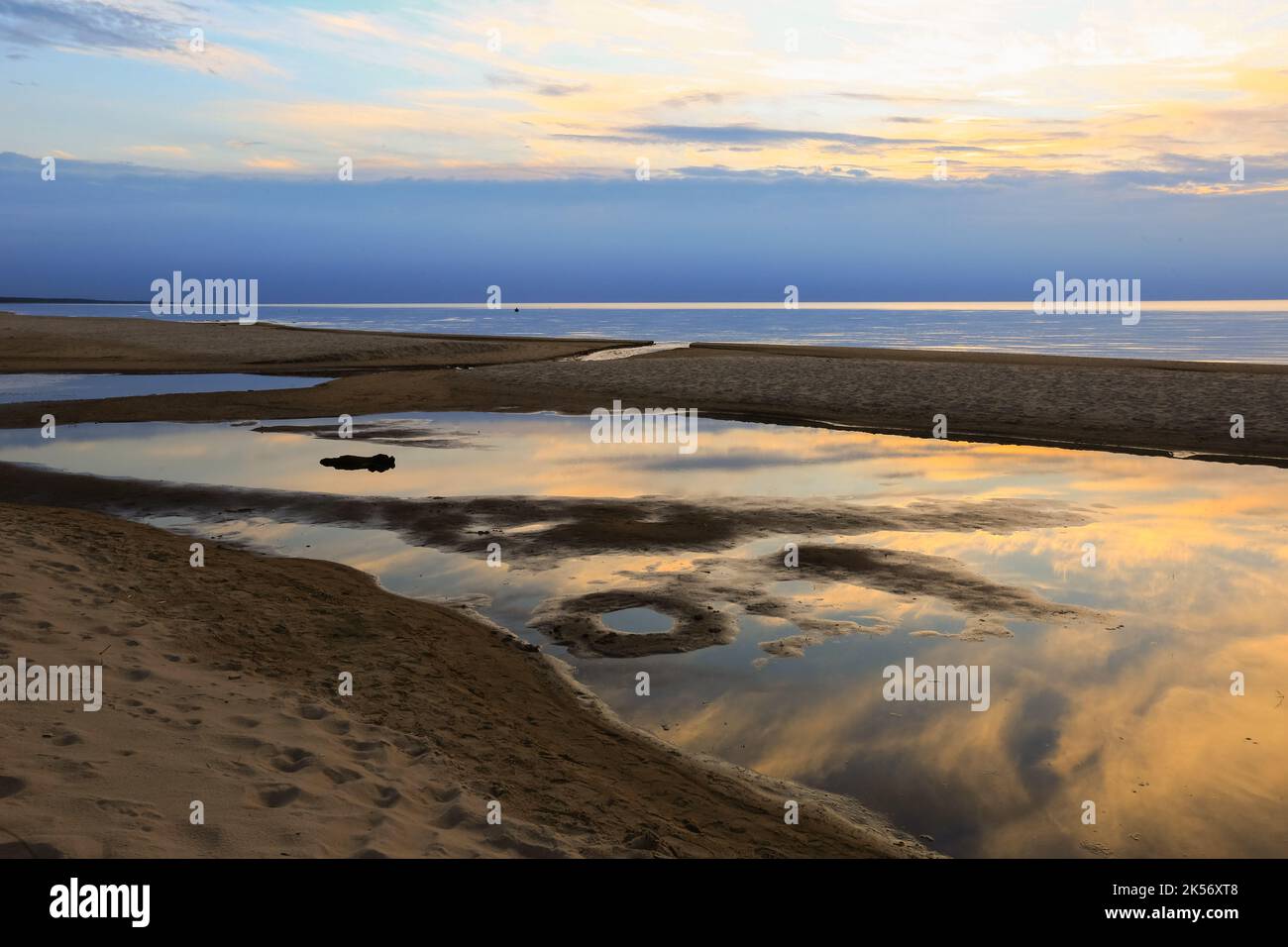 Sandy beach at the Rigas bay in the town Saulkrasti, Latvia Stock Photo ...