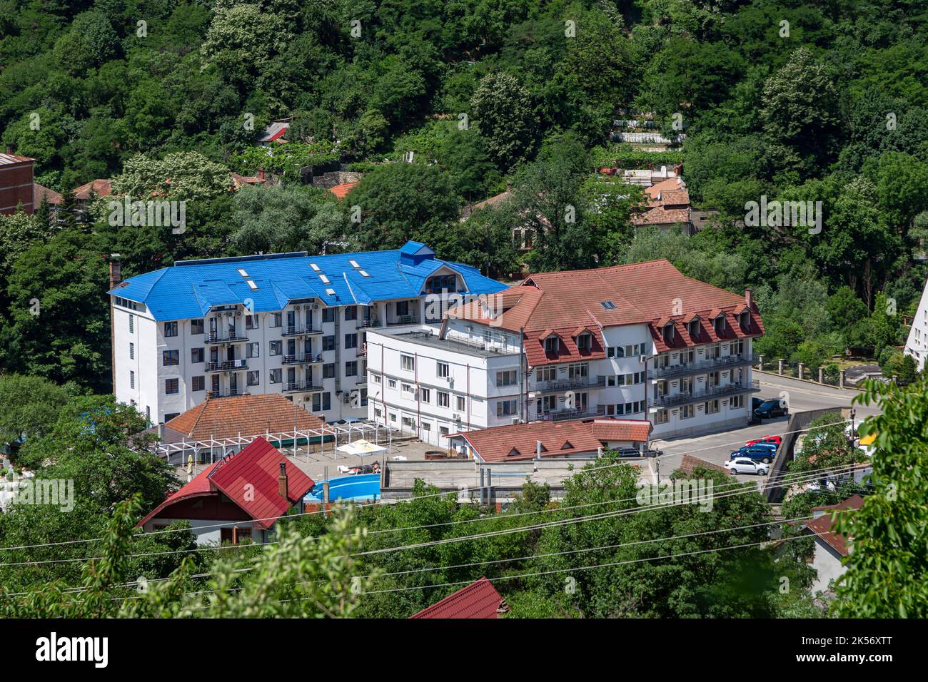 Baile Herculane ( Herculane Bath ), Romania - June 13, 2022: Aerial ...